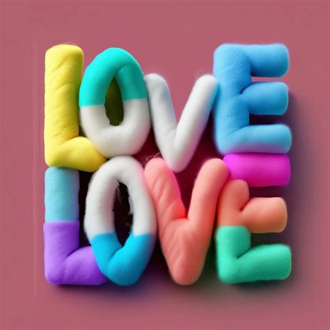 Premium Ai Image 3d Love Lettering