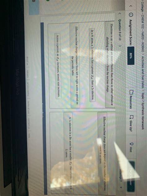 Solved Classify Each Statement About Effective Nuclear Chegg