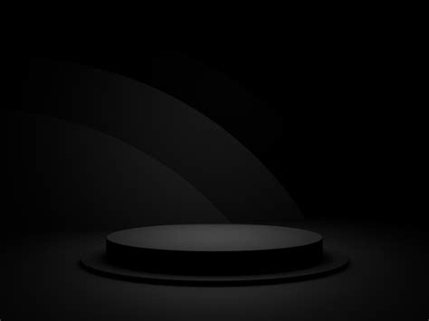 Podio geométrico negro fondo oscuro Foto Premium