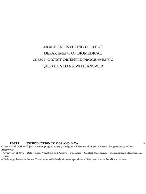 Cs3391 Object Oriented Programming Qb Pdf Inheritance Object