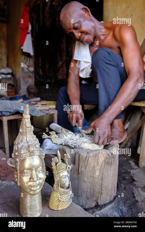Craftsman Finishing Polishing The Last Details Of A Bronze Statuette