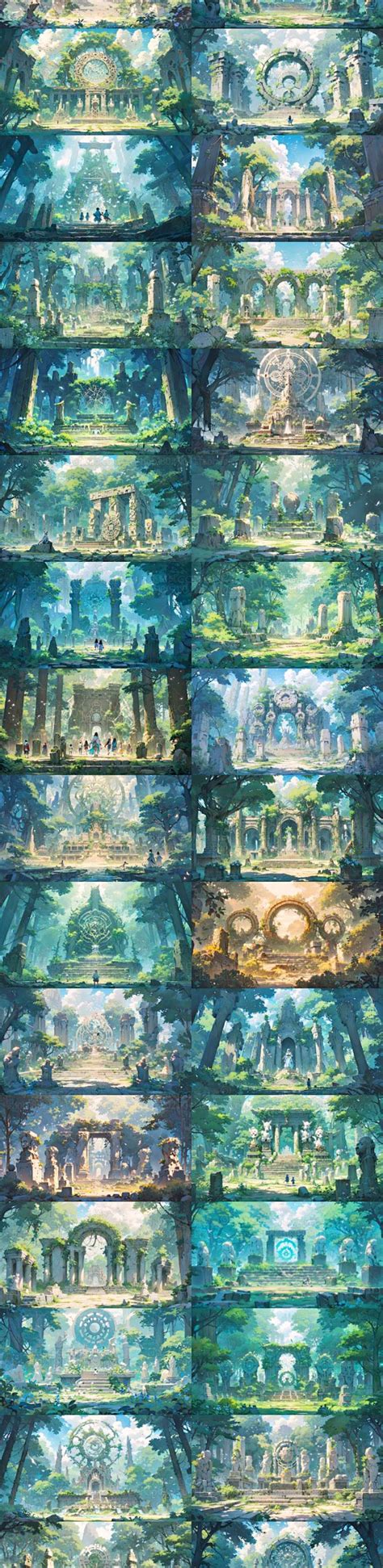 Ai神庙遗迹场景素材 游戏场景概念设定参考 背景插画设计临摹图 淘宝网 花瓣网