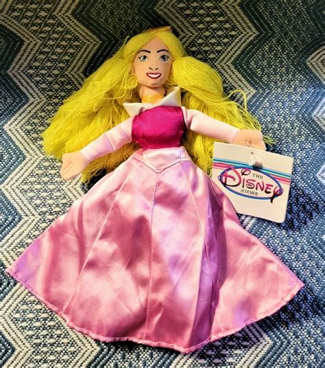 DISNEY STORE PRINCESS Aurora Bean Bag Plush Doll New PicClick UK