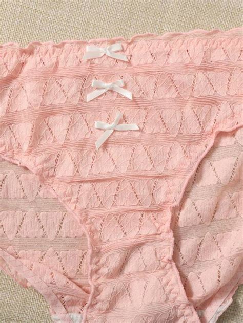 5パック プラス 蝶々結びフロント パンティー Shein Japan