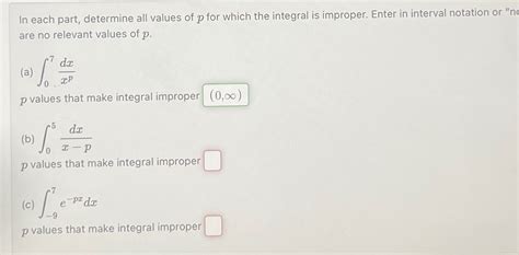 Solved In Each Part Determine All Values Of P ﻿for Which