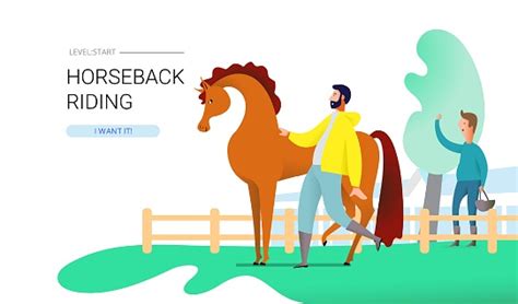 말 정보 그래픽 포스터 디자인 만화 스타일의 말과 장식 요소와 라이더 인쇄 또는 웹 승마 포스터 디자인에 사용하십시오 벡터