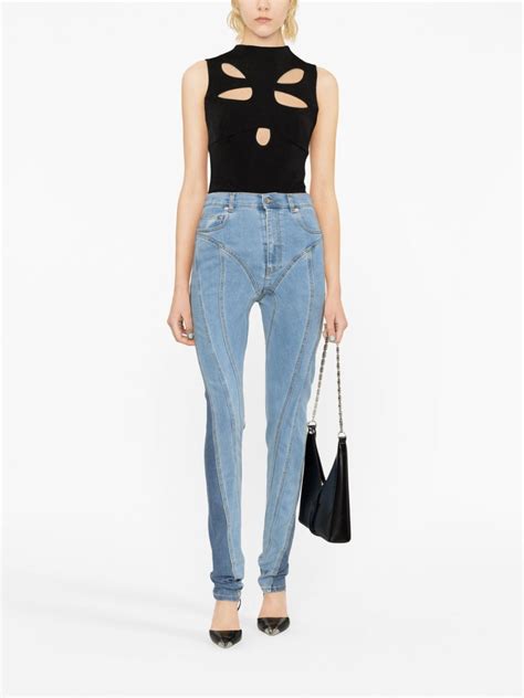 Mugler Spiral Panelled Skinny Jeans Farfetch