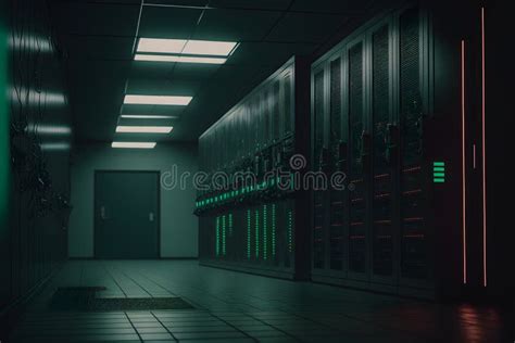 Server Racks In Computer Network Security Server Room Data Center Neural Network Generated Art