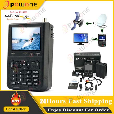 Original Satlink Ws 6906 Dvb S Fta Digital Satellite Signal Meter 3 5 Inch Lcd Display Hd Ws
