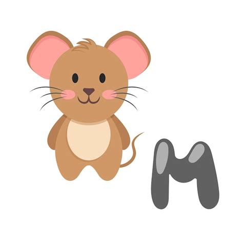 Premium Vector Concept Alphabet M Mouse This Is A Flat Vector Cartoon