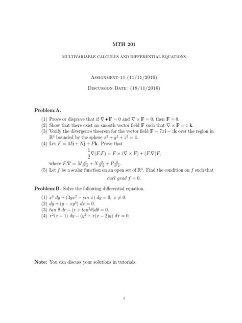 Multivariable Calculus And Differential Equations Pdf