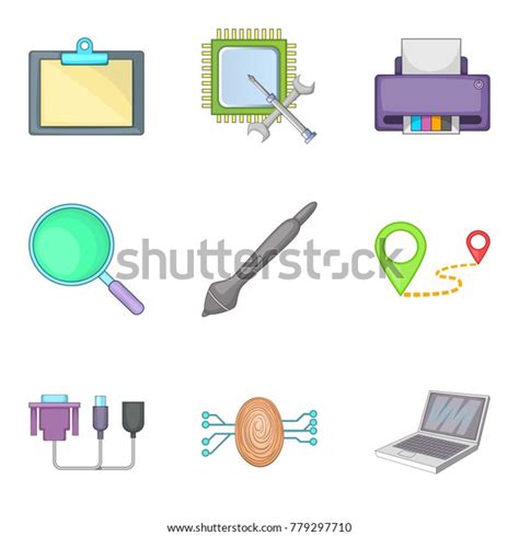 Computer Part Icons Set Cartoon Set Stock Vector Royalty Free 779297710 Shutterstock