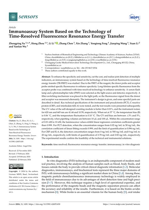 Pdf Immunoassay System Based On The Technology Of Time Resolved Fluorescence Resonance Energy