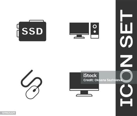 設置電腦監視器螢幕ssd 卡滑鼠和圖示向量向量圖形及更多一個物體圖片 一個物體 互聯網 休閒遊戲 Istock