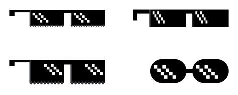 Thug Life Glasses Pixel Mlg Shades Isolated On White Background