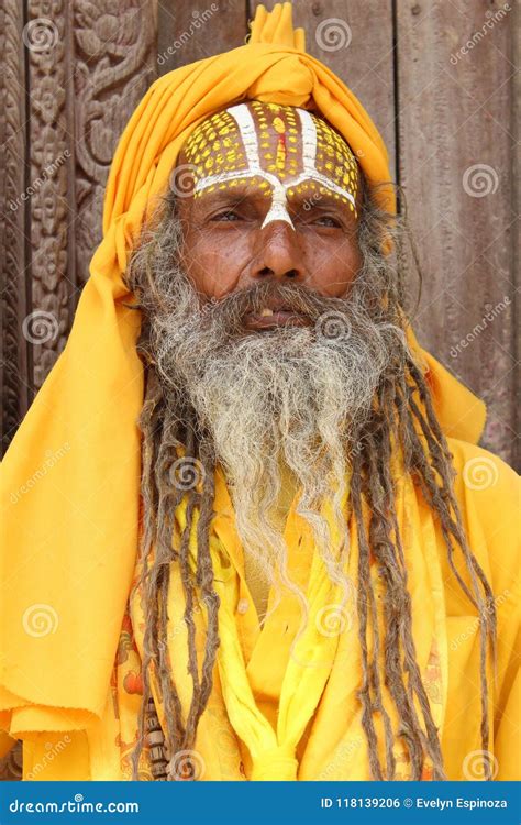 Sadhu Baba Editorial Photo Image Of Nepal Yellow Holy 118139206
