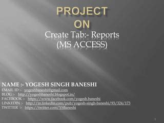 Ms Access Report Pptx Databases Computer Software And Applications