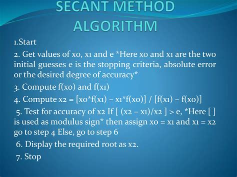 Secant Method Pptx