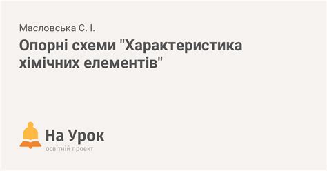 Опорні схеми Характеристика хімічних елементів