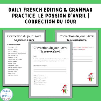 Correction Du Jour Avril Le Possion D Avril By Monsieur Et Madame C