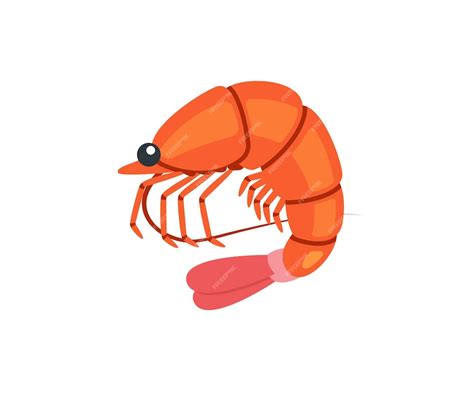 새우 벡터 고립 된 아이콘입니다 이모티콘 그림입니다 새우 벡터 이모티콘 프리미엄 벡터