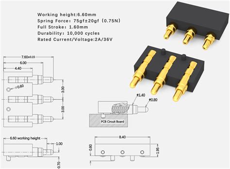 Rtench Smd Side Contact Pogo Pin Connector