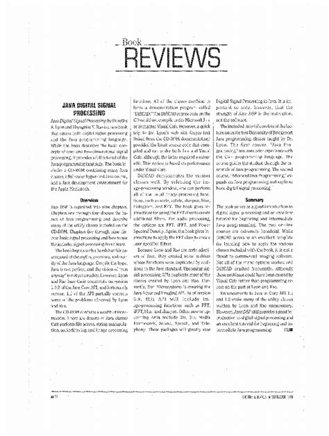 Java Digital Processing Book Reviews Ieee Journals And Magazine Ieee Xplore