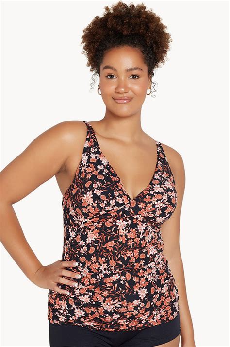 Genevieve Autumn Falls Cross Over Tankini Separate Blackgold