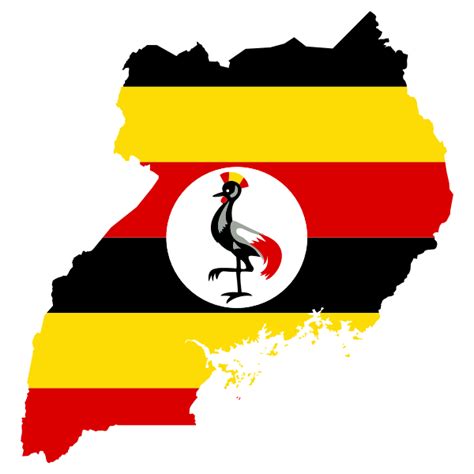 Uganda Flag Map Free Svg