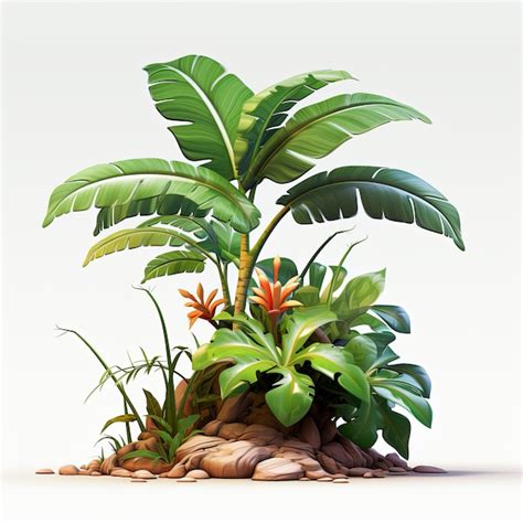 Premium Photo 2d Flat Tree Cartoon Style On White Background