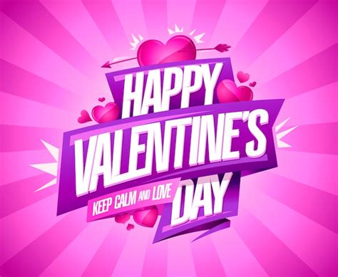 Premium Vector Happy Valentines Day Card Keep Calm And Love