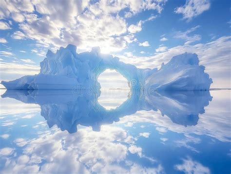 Majestic Iceberg Reflection In Calm Arctic Waters Stock Image Image