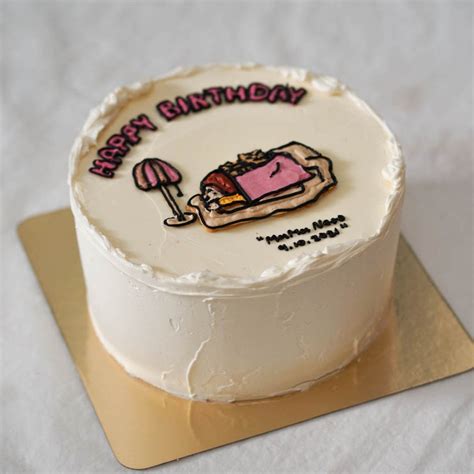 Minimal Buttercream cakeเคกมนมอล เกาหล Dandelion Bake Studio