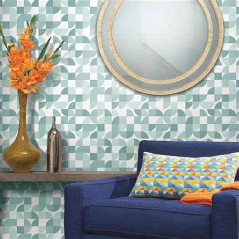 Roommates Rmk11363rl Mid Century Geometric Peel And Stick Wallpaper