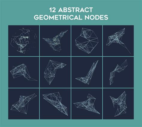 premium vector 12 abstract geometrical nodes