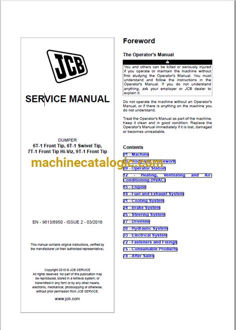 Jcb 6t 1 Front Tip 6t 1 Swivel Tip 7t 1 Front Tip Hi Viz 9t 1 Front