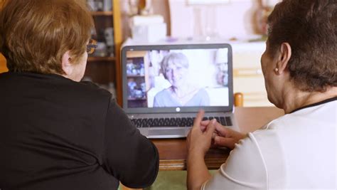 Old Women Talking On Skype Stock Footage Video 100 Royalty Free