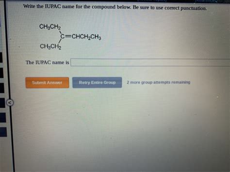 [Review Topics] [References Write the IUPAC name for the compound below. Be sure to use correct ...