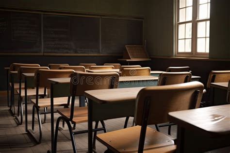 A Classroom With Rows Of Desks And A Projector Screen Hyp Created With