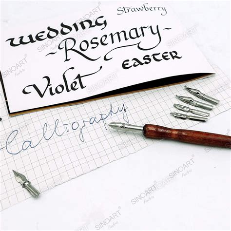 Custom 9 Nibs Calligraphy Dip Pen Set Wooden Dip Pen Handle Company