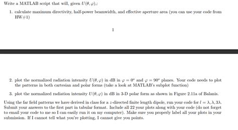 Solved Write A Matlab Script That Will Given Uθφ 1