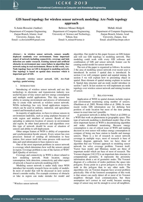 Pdf Gis Based Topology For Wireless Sensor Network Modeling Arc Node Topology Approach