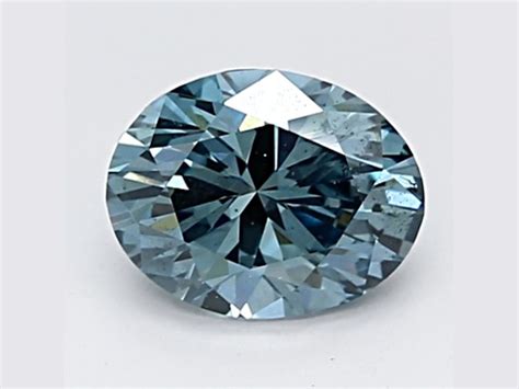 131ct Deep Blue Oval Lab Grown Diamond Si1 Clarity Igi Certified