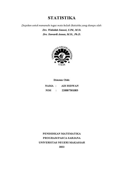 Tugas Statistika Adi Ridwan Pdf