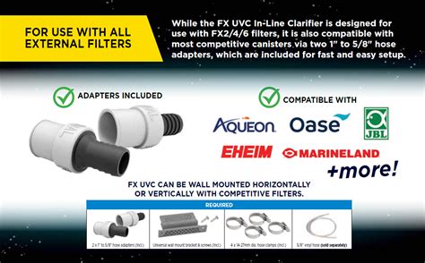 Fluval Fx Uvc Inline Clarifier Unit 6w