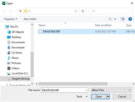 How To Open A DBF File In Excel