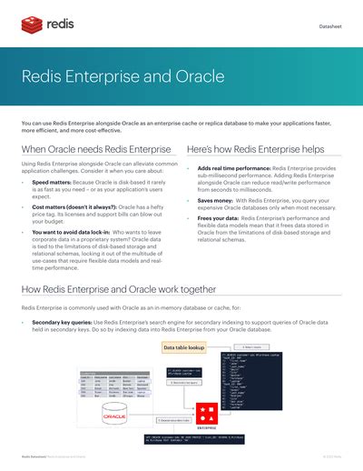Quick Guide Redis Enterprise And Oracle Content Lead