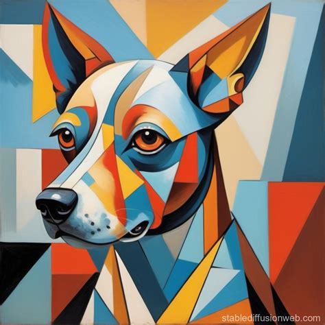 Picassos Cubist Dog Stable Diffusion Online