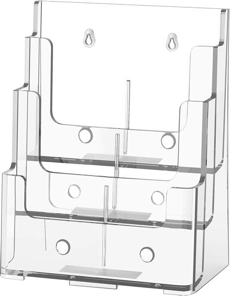 Maxgear Acrylic Brochure Holder 4 Inch Wide 3 Tier