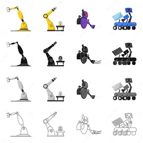 Isolated Object Of Robot And Factory Symbol Collection Of Robot And Space Stock Symbol For Web